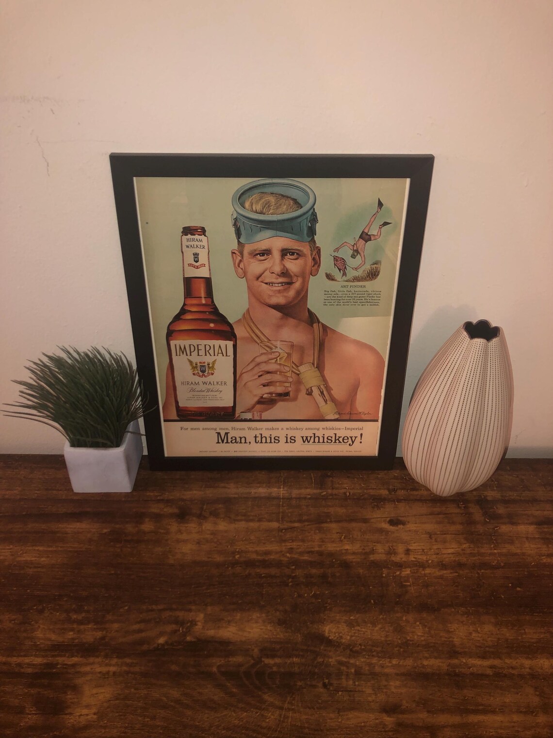 Framed Vintage 1956 Imperial Whiskey Advertisement Ft/ Legendary Spear ...