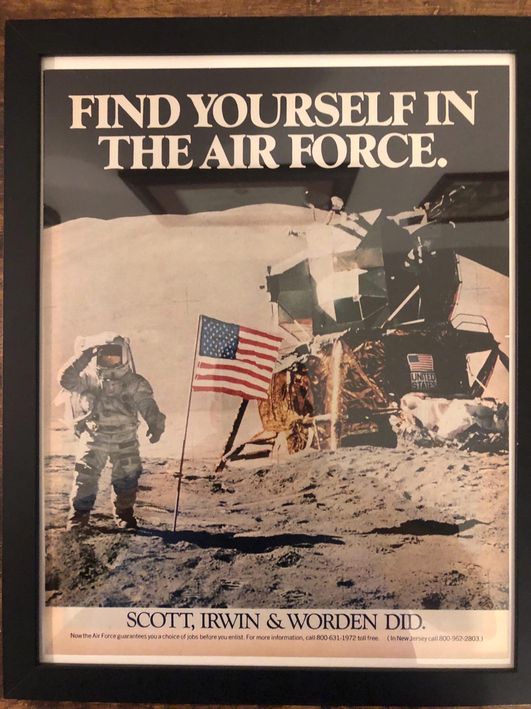 Framed Vintage 1971 US Air Force Recruitment Advertisement NASA ...