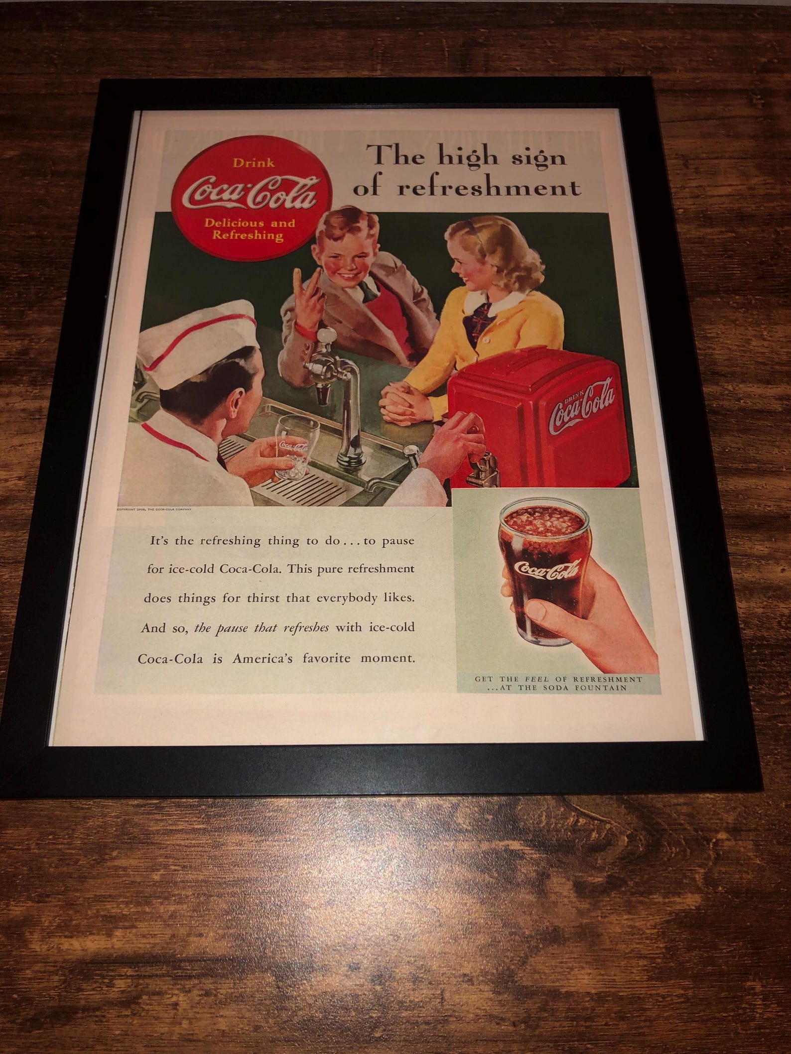Framed Vintage 1947 Coca-cola Ad - Boy With Puppet - Etsy
