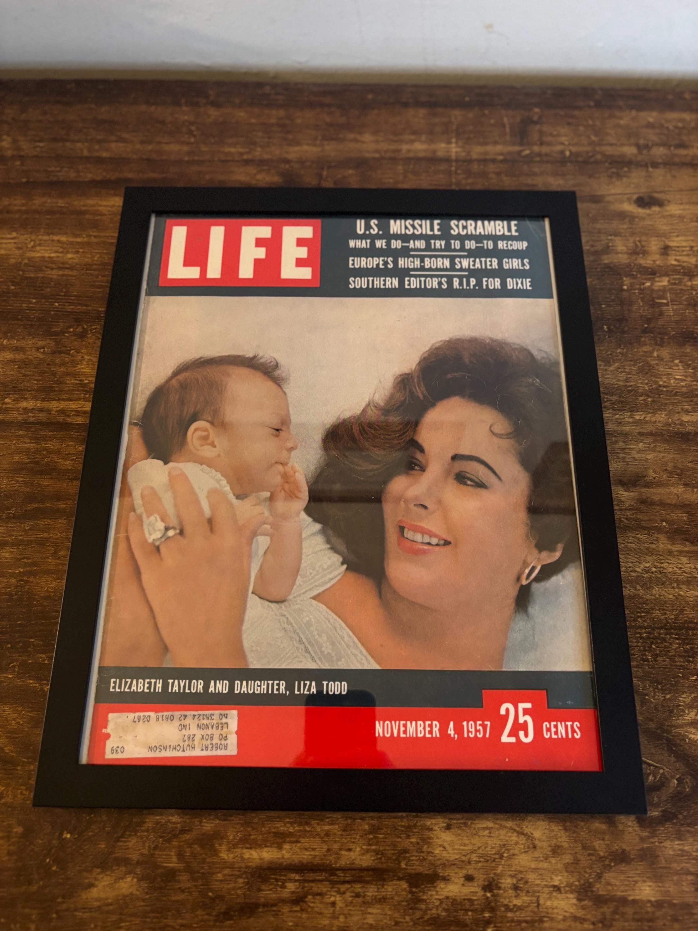 Framed Vintage 1952 LIFE Magazine Cover Ft/ Elizabeth Taylor With Baby ...