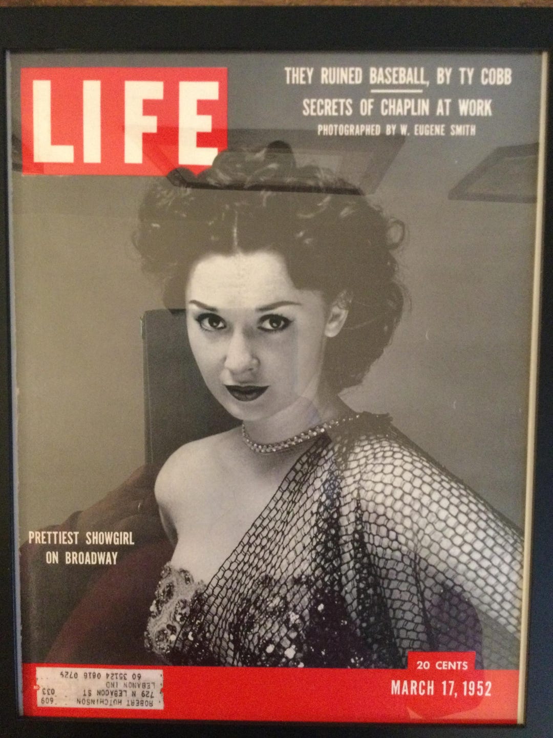 Framed Vintage 1952 LIFE Magazine Cover - ‘’prettiest Showgirl on ...