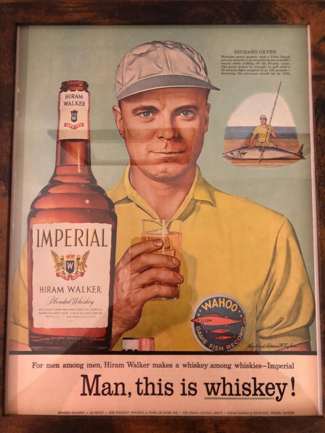 Framed Vintage 1956 Imperial Whiskey Advertisement Ft/ Florida ...