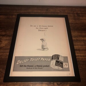 Framed Vintage 1944 Toilet Paper Ad *bathroom Decor* - Etsy