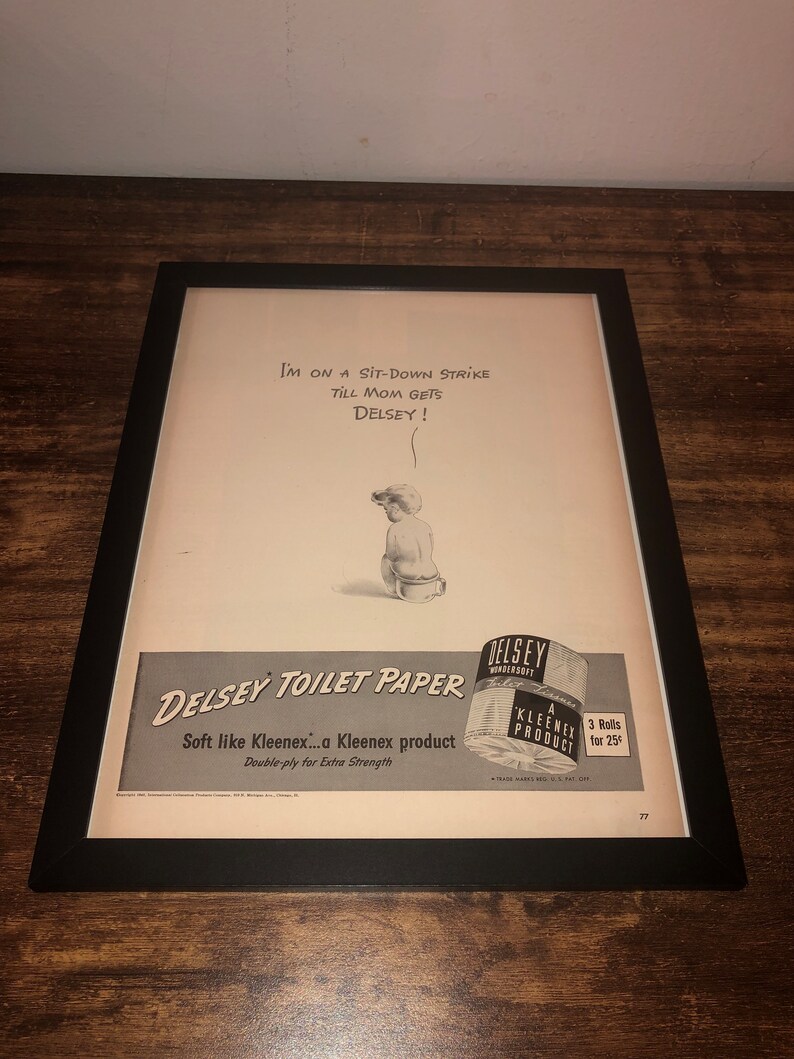 Framed Vintage 1944 Toilet Paper Ad *bathroom Decor* - Etsy