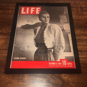 Framed Vintage 1944 LIFE Magazine Cover autumn Elegance - Etsy