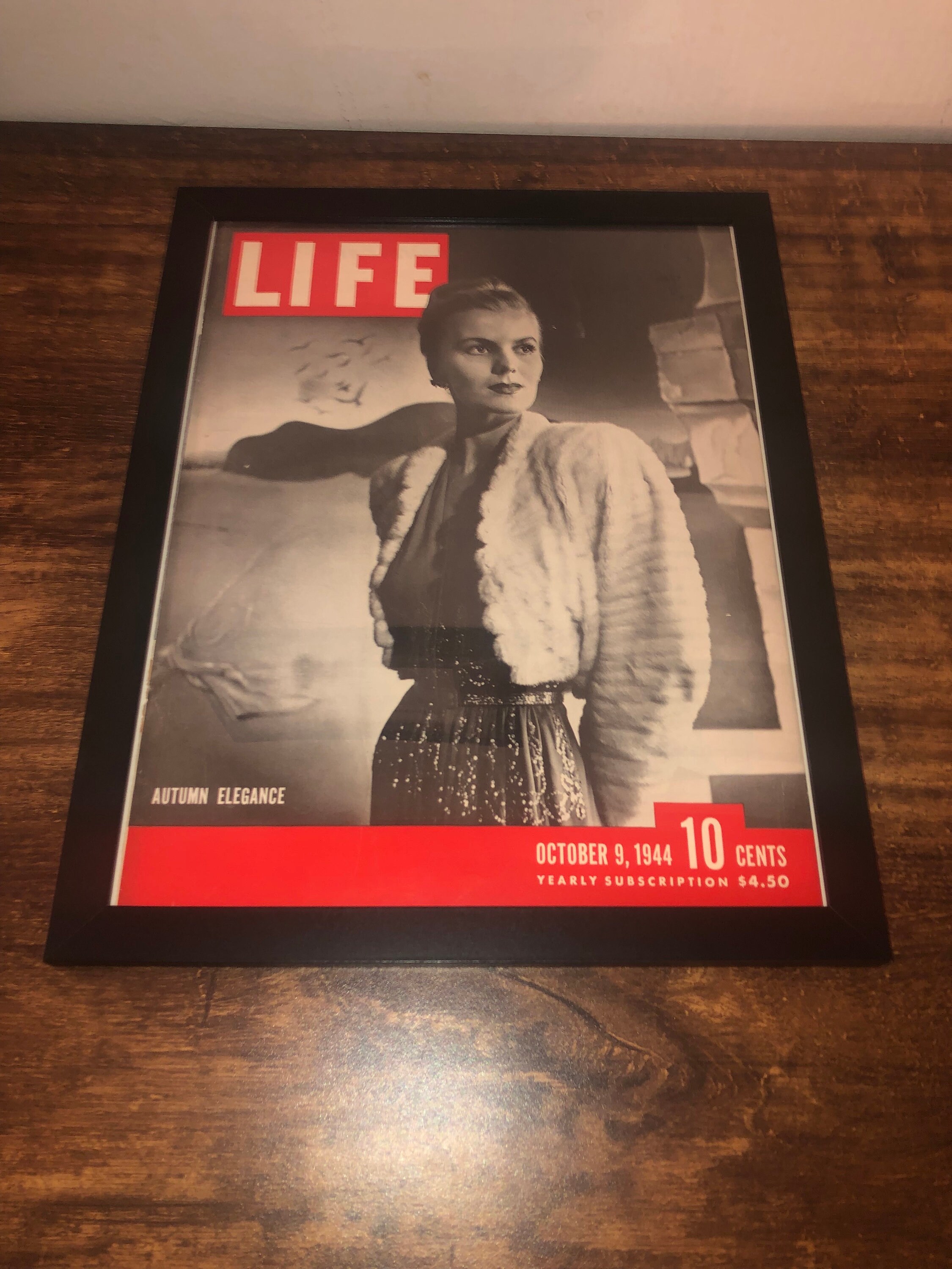 Framed Vintage 1944 LIFE Magazine Cover - ‘’autumn Elegance’’ - Etsy