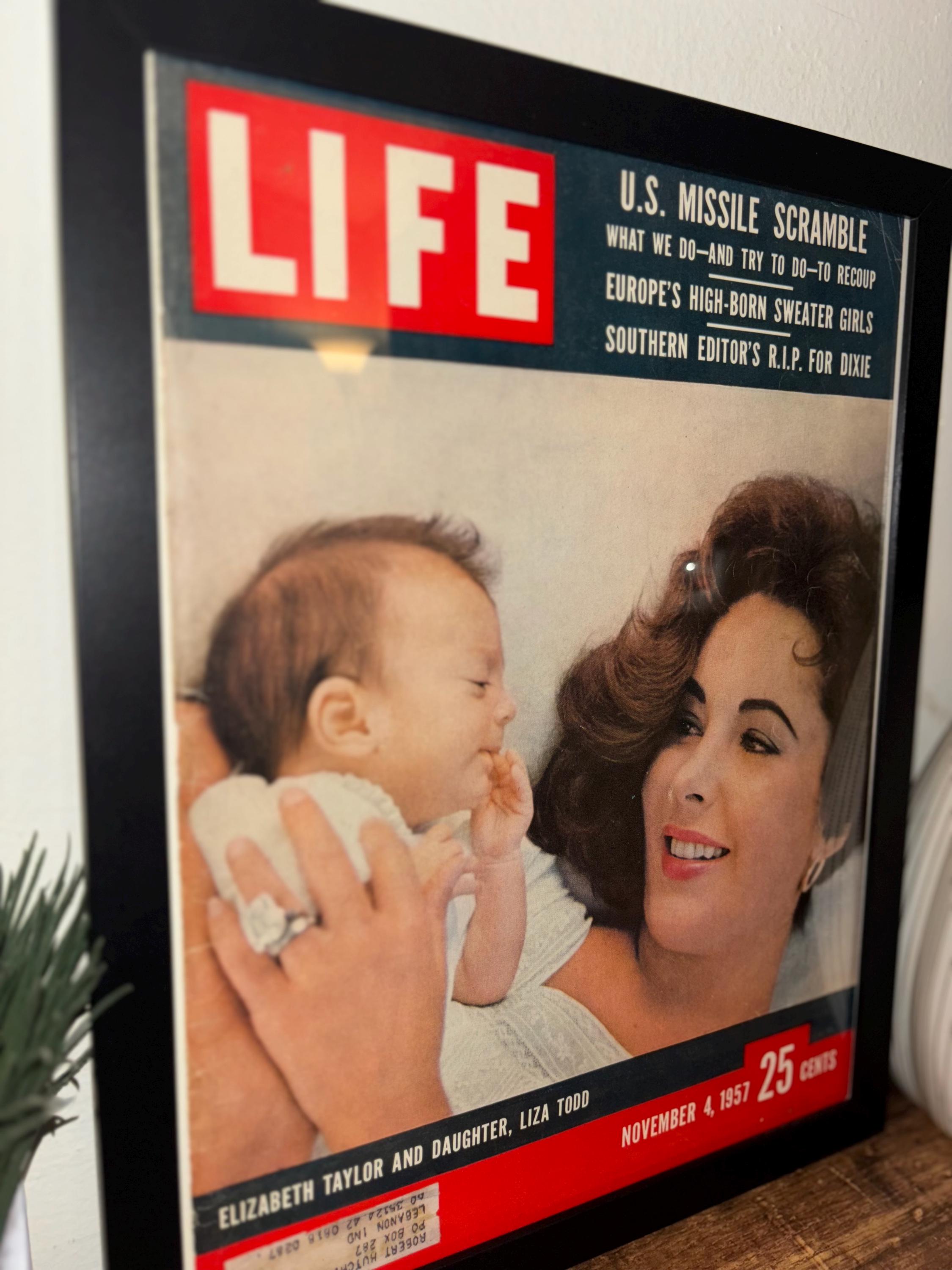 Framed Vintage 1952 LIFE Magazine Cover Ft/ Elizabeth Taylor With Baby ...