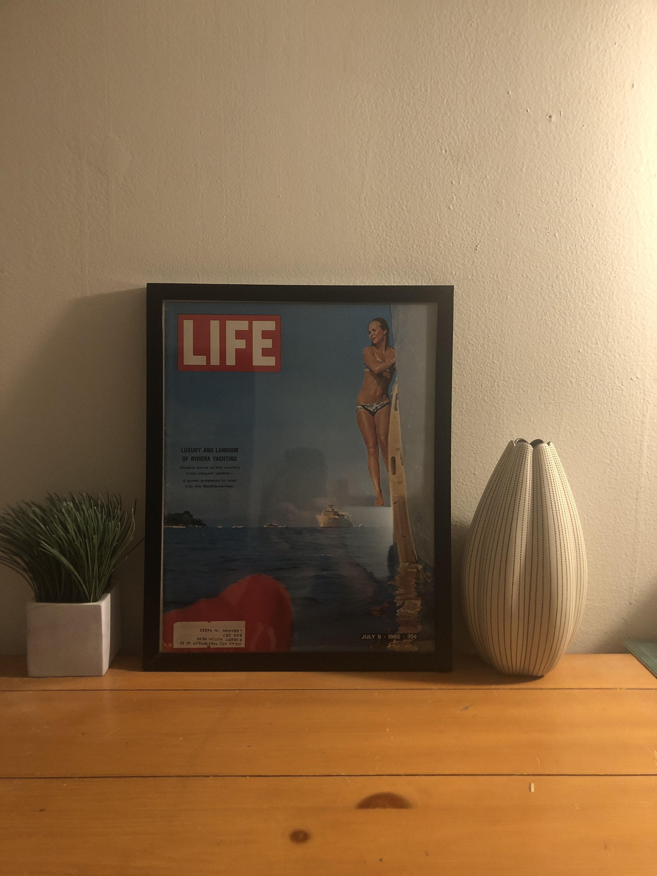 Vintage Framed 1965 LIFE Magazine Cover "yacthing the Riviera" - Etsy