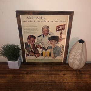 Framed Vintage 1956 Schlitz Beer Advertisement - Etsy