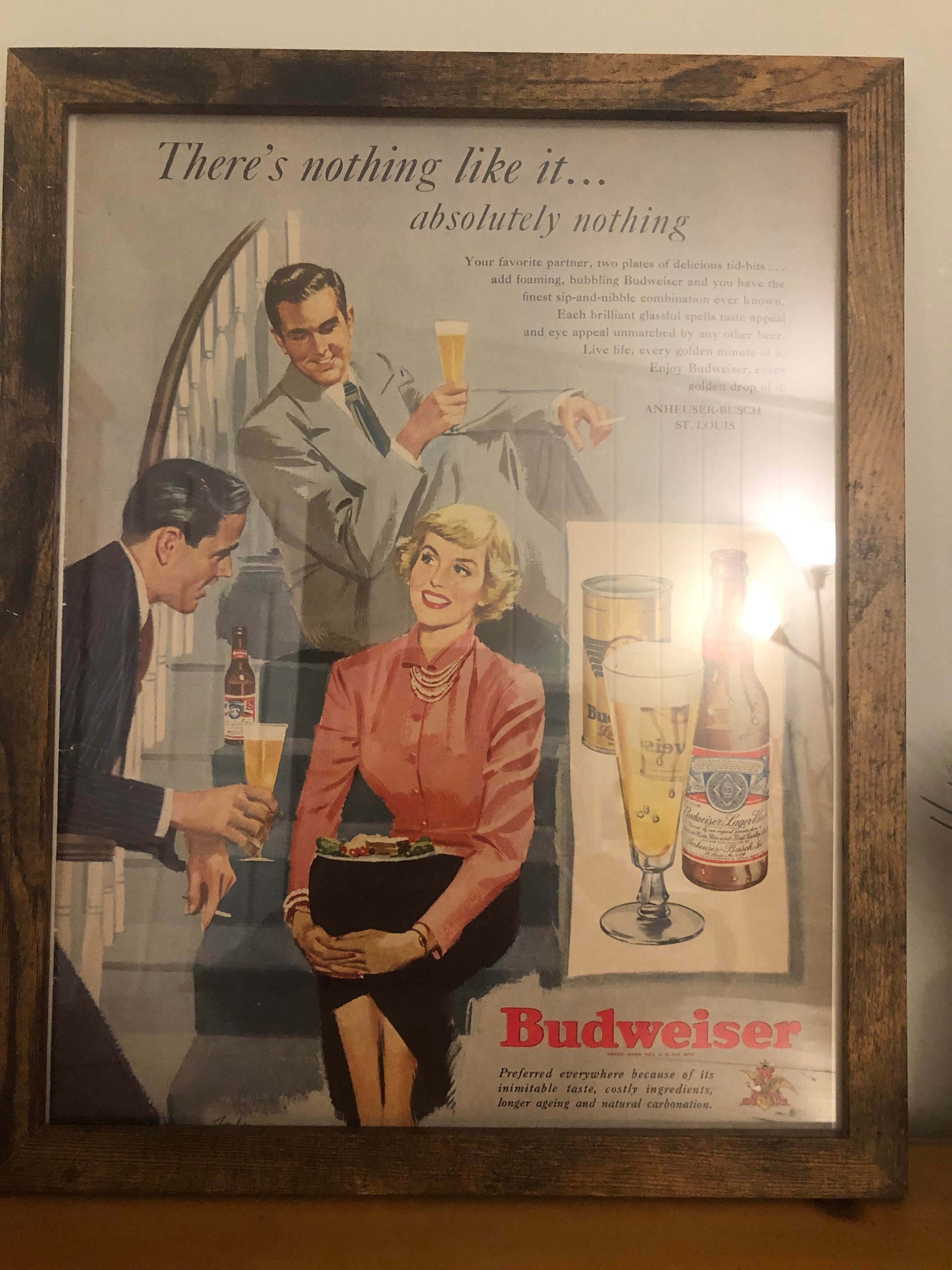 1950 Budweiser Ad From LIFE Magazine framedmint Condition - Etsy