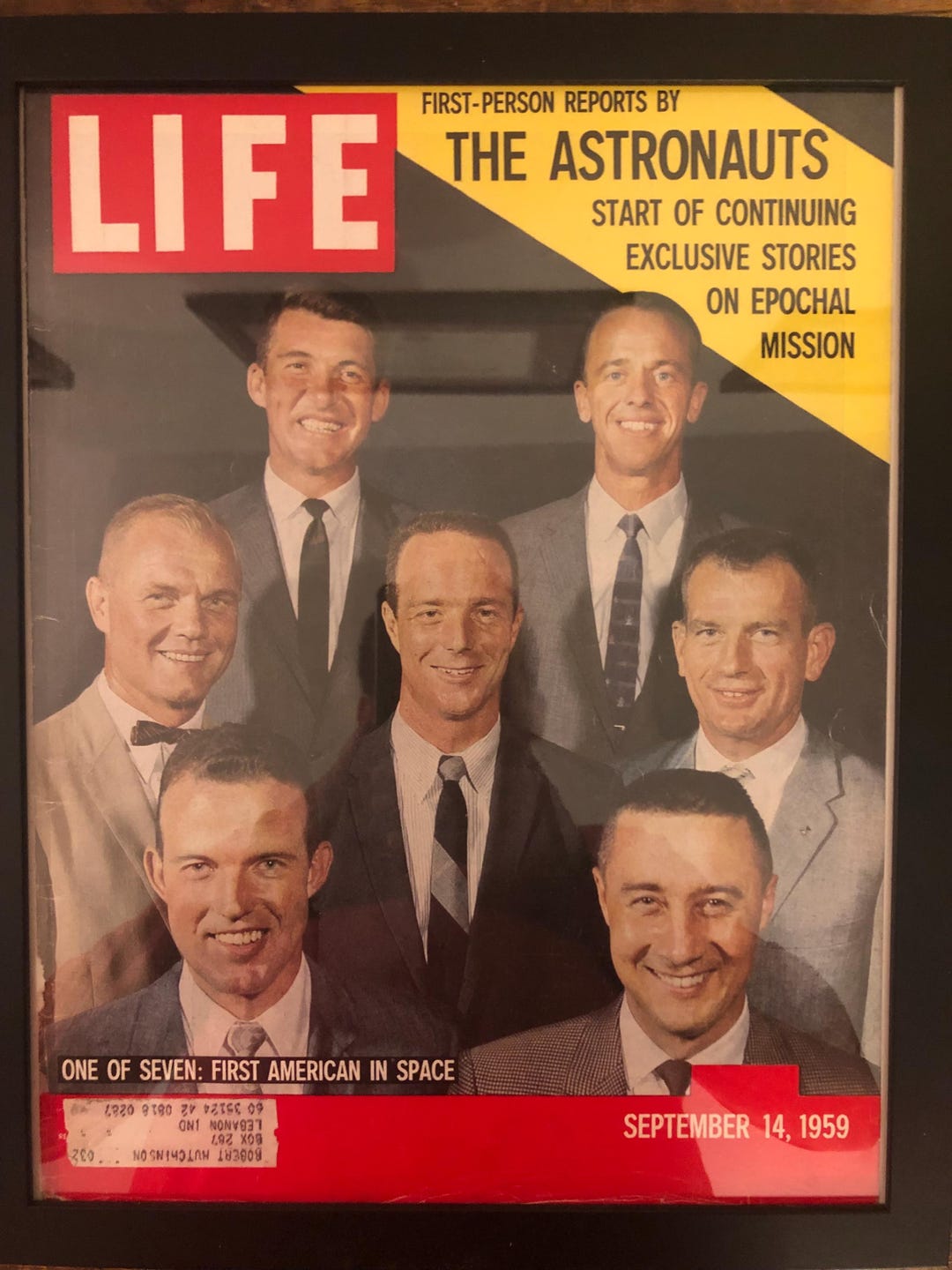 Framed 1959 LIFE Magazine Cover Ft/ Mercury Project Astronauts * John Glenn - Etsy