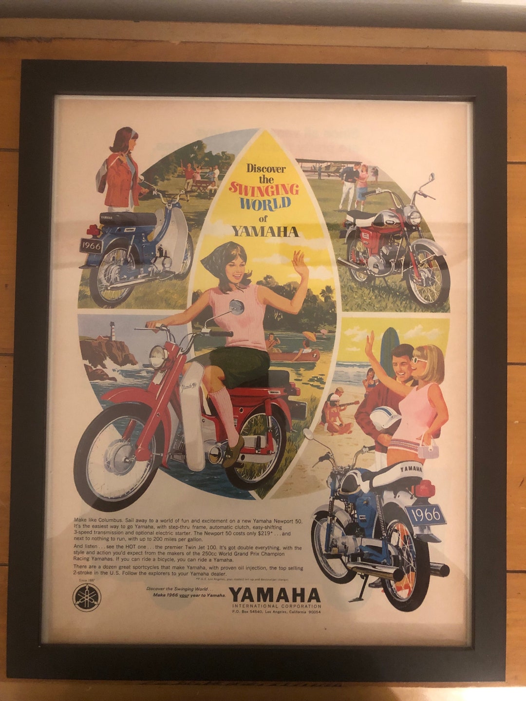 Framed Vintage 1966 Yamaha Motorcycles Ad - Etsy
