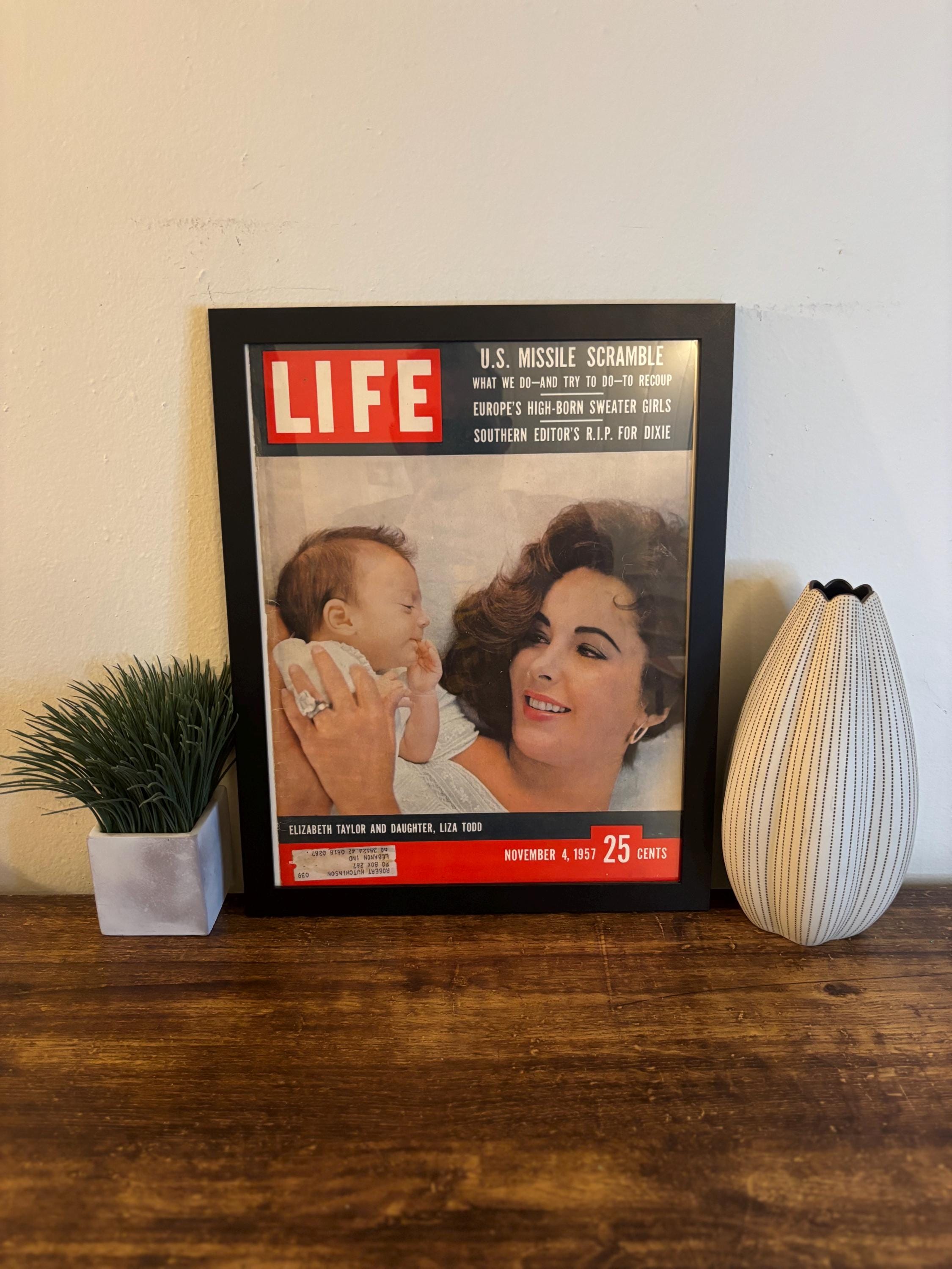 Framed Vintage 1952 LIFE Magazine Cover Ft/ Elizabeth Taylor With Baby ...