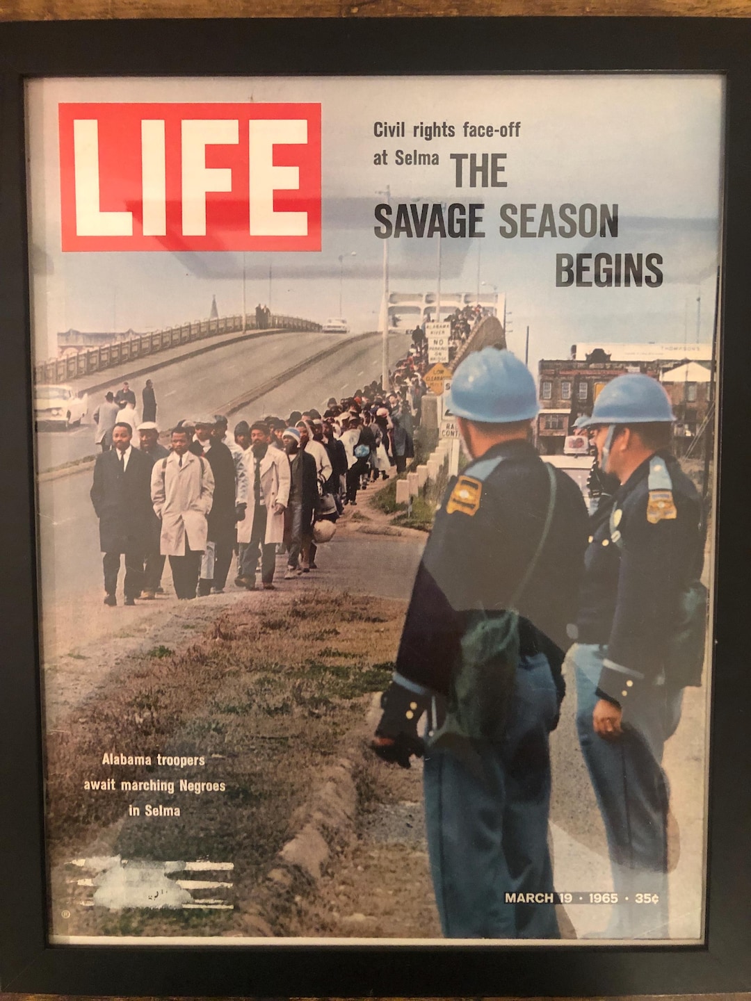 Framed 1965 LIFE Magazine Cover - ‘’civil Rights Faceoff at Selma - the ...