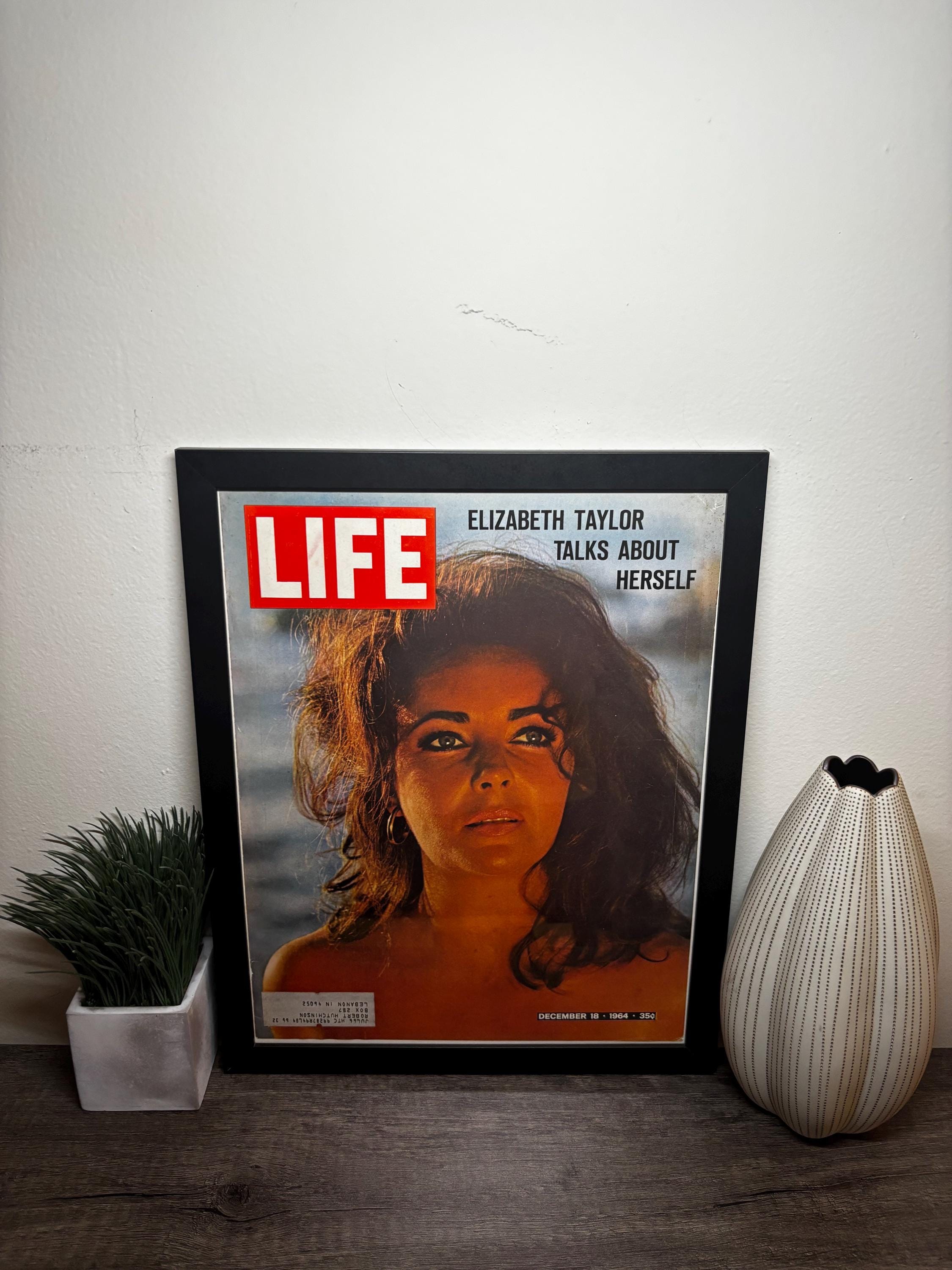 Framed Vintage 1964 LIFE Magazine Cover ‘’elizabeth Taylor Talks About ...