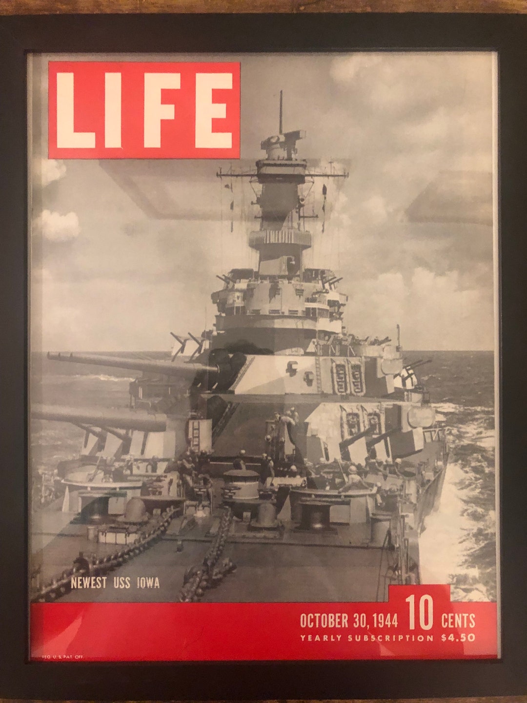 Framed Vintage 1944 WW2 LIFE Magazine Cover ‘’newest USS Iowa’’ - Etsy