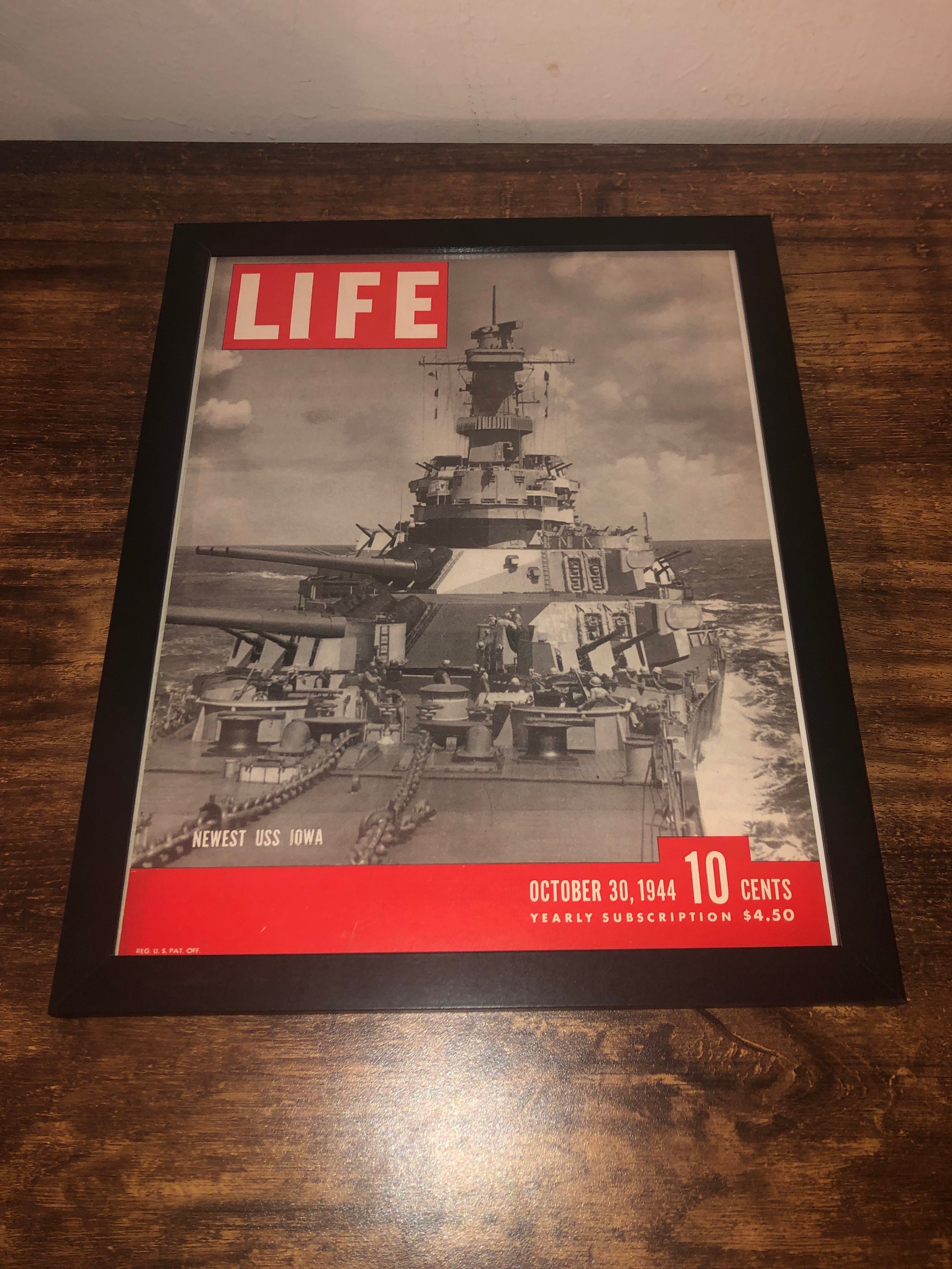 Framed Vintage 1944 WW2 LIFE Magazine Cover newest USS Iowa - Etsy