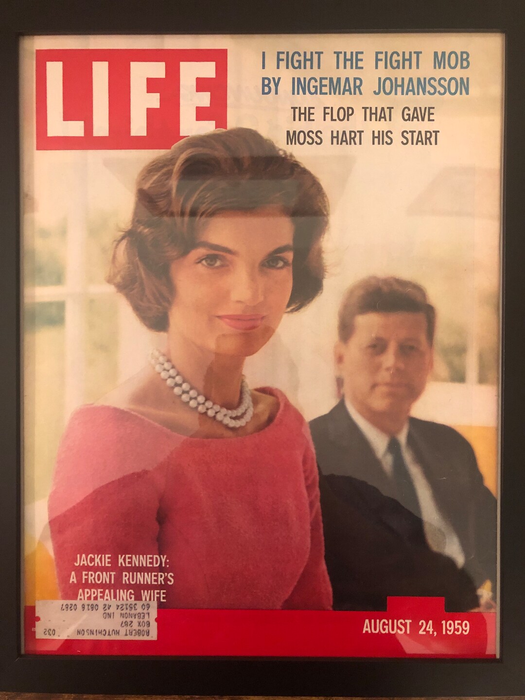 Framed 1959 LIFE Magazine Cover Ft/ Jackie and John F. Kennedy - Etsy