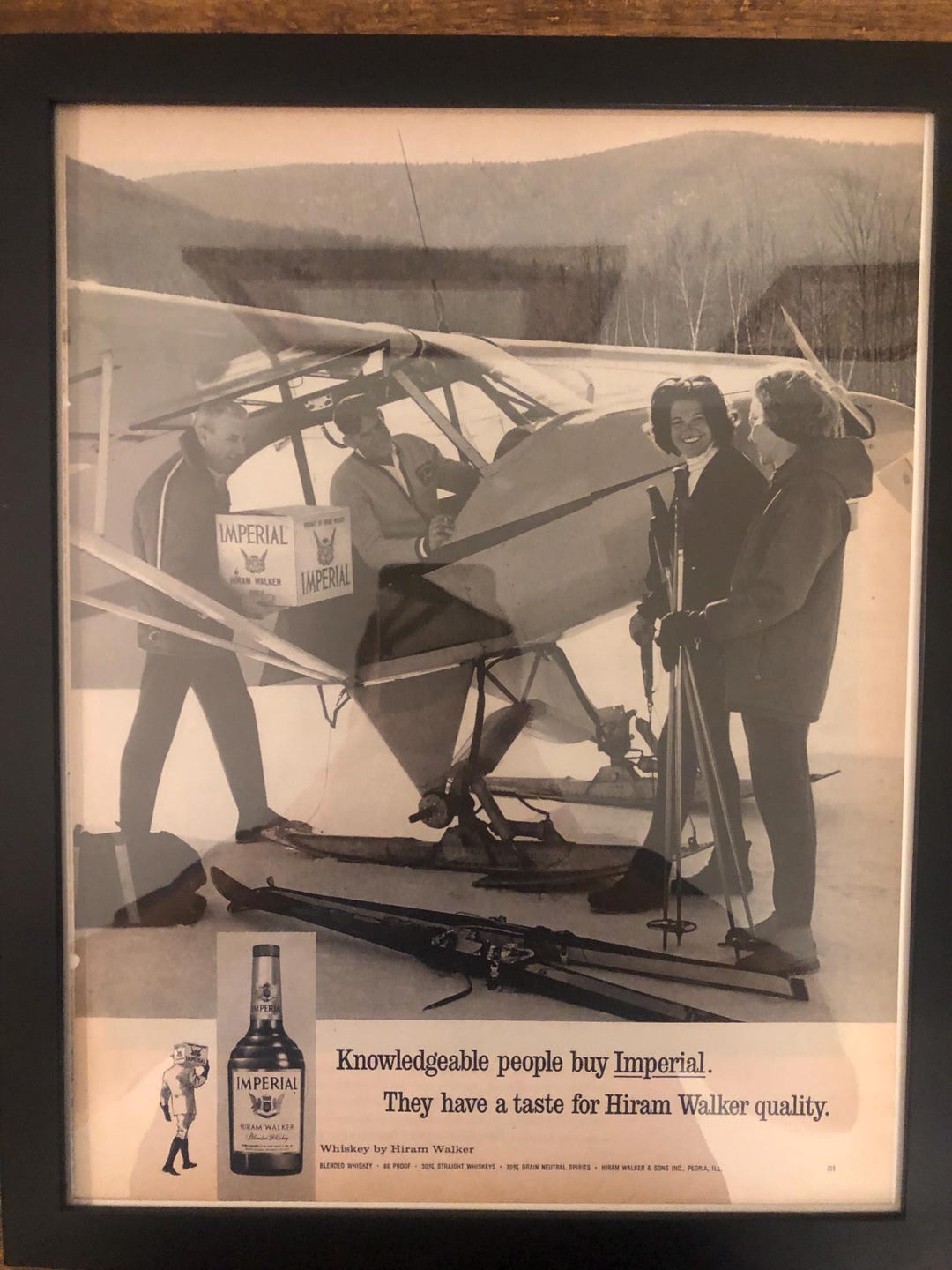 Framed Vintage 1965 Hiram Walkers Imperial Whiskey Advertisement - Ski ...