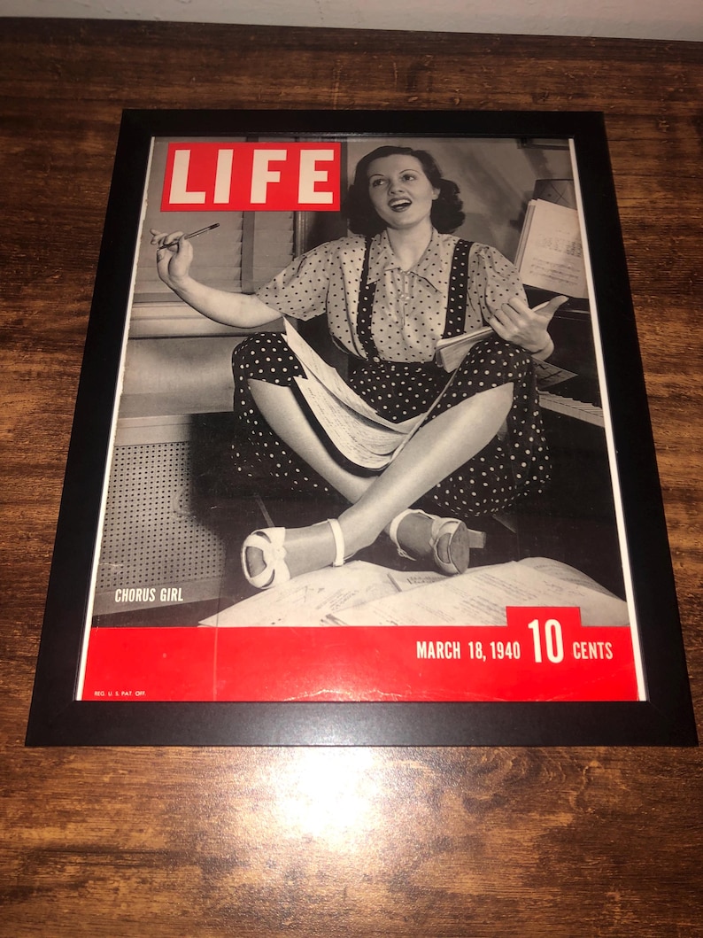 Framed Vintage 1940 LIFE Magazine Cover - ‘’chorus Girl’’ - Etsy