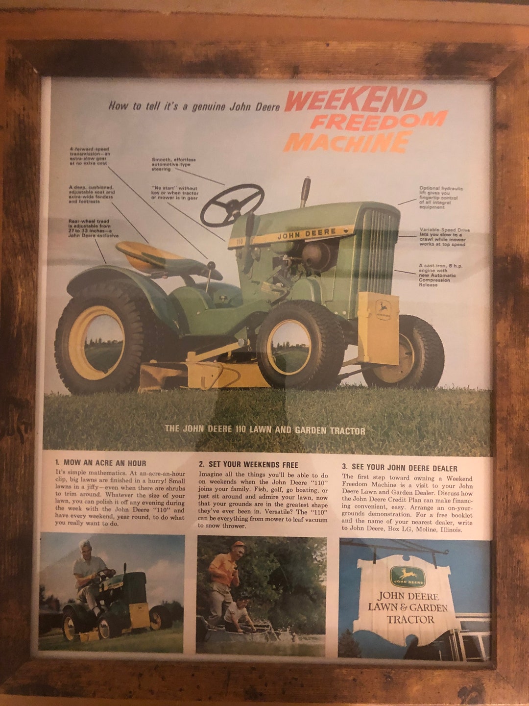 Framed Vintage 1966 John Deere Ad - Etsy