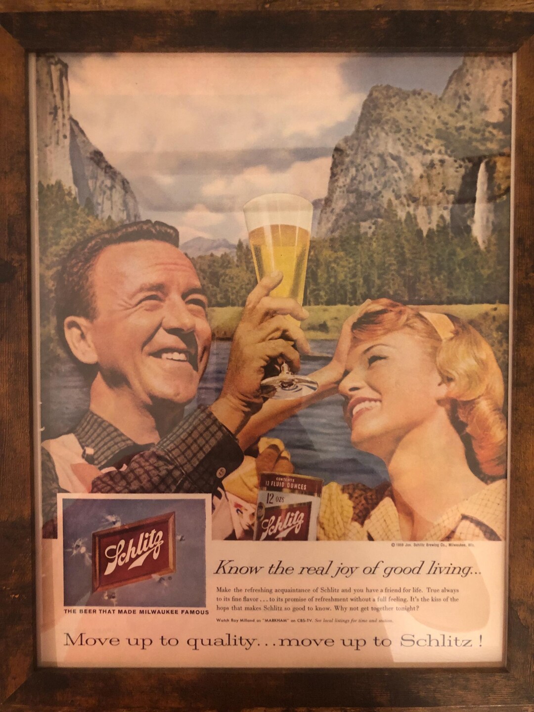 Framed Vintage 1956 Schlitz Beer Advertisement the Beer That Made Milwaukee Famous - Etsy