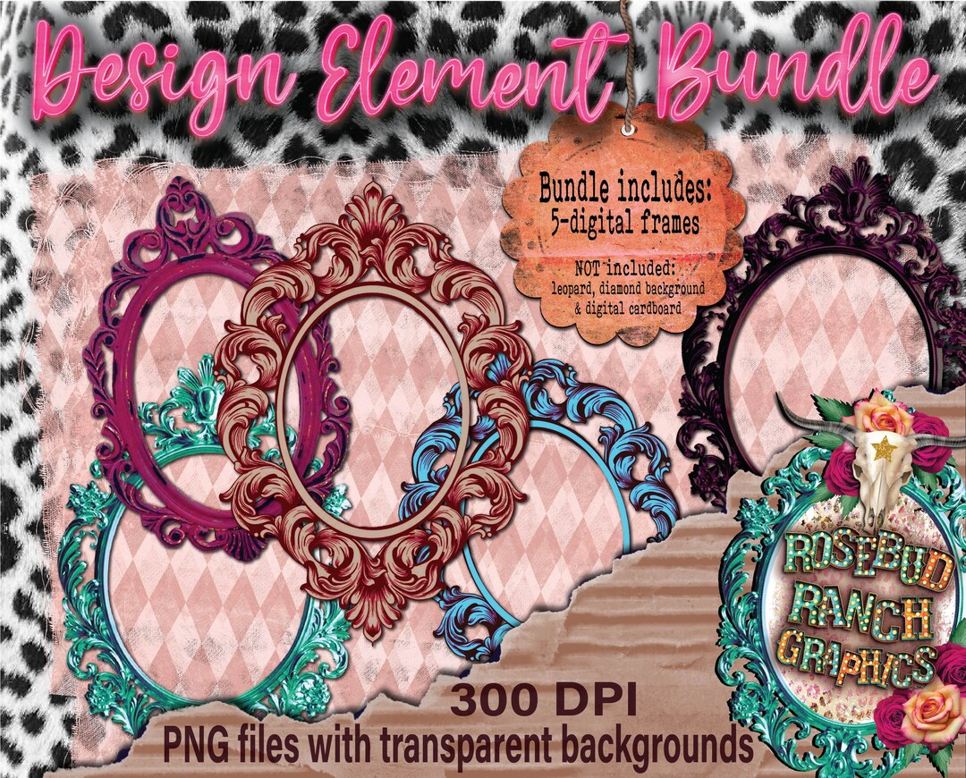 Vintage Frame Digital Bundle PNG - Etsy
