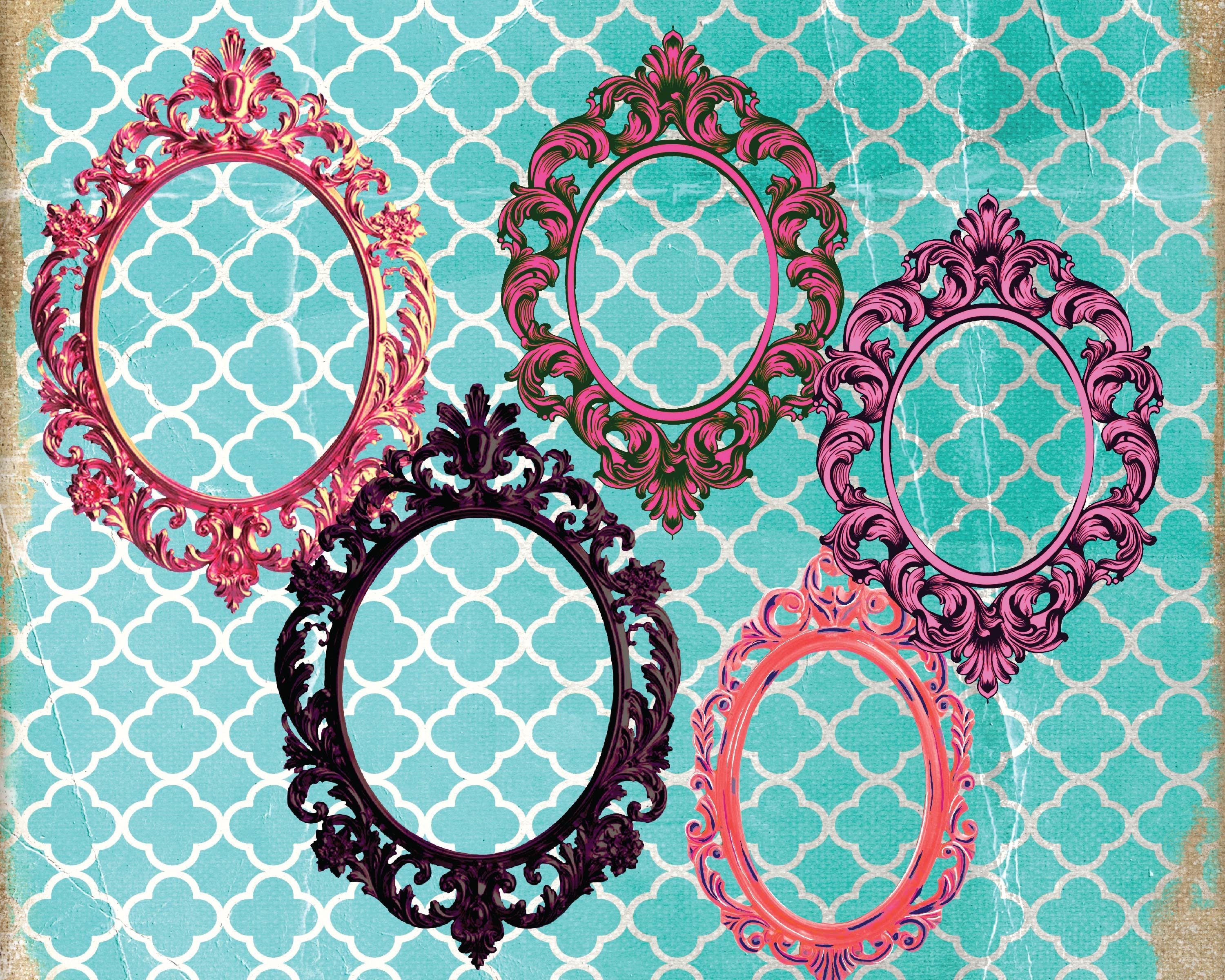 Vintage Frame Digital Bundle PNG - Etsy