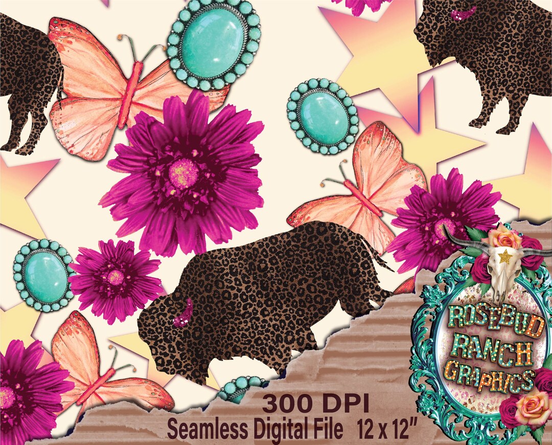 Western Style Seamless Pattern Digital Download - Etsy