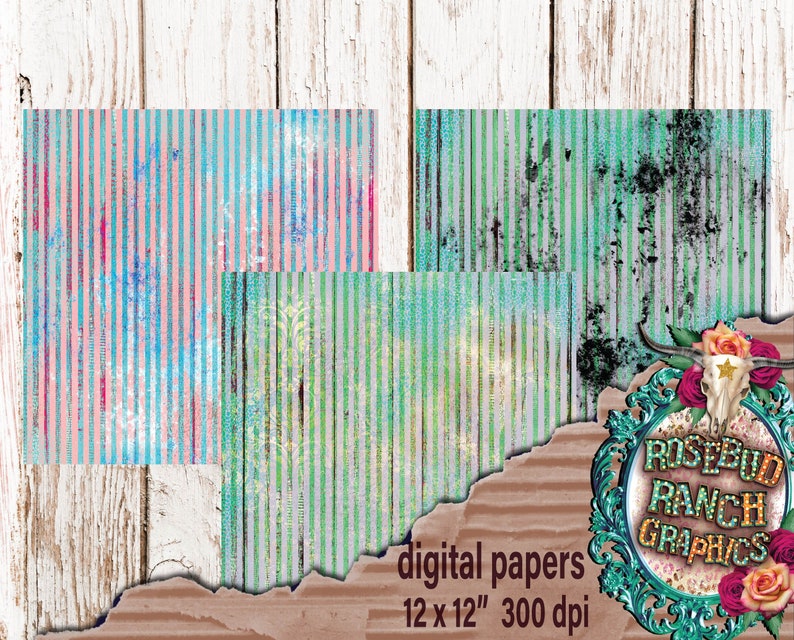 Stripes Digital Background Bundle Download - Etsy