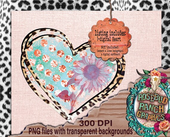 Polka Dot Heart Clip Art Digital Download | Etsy