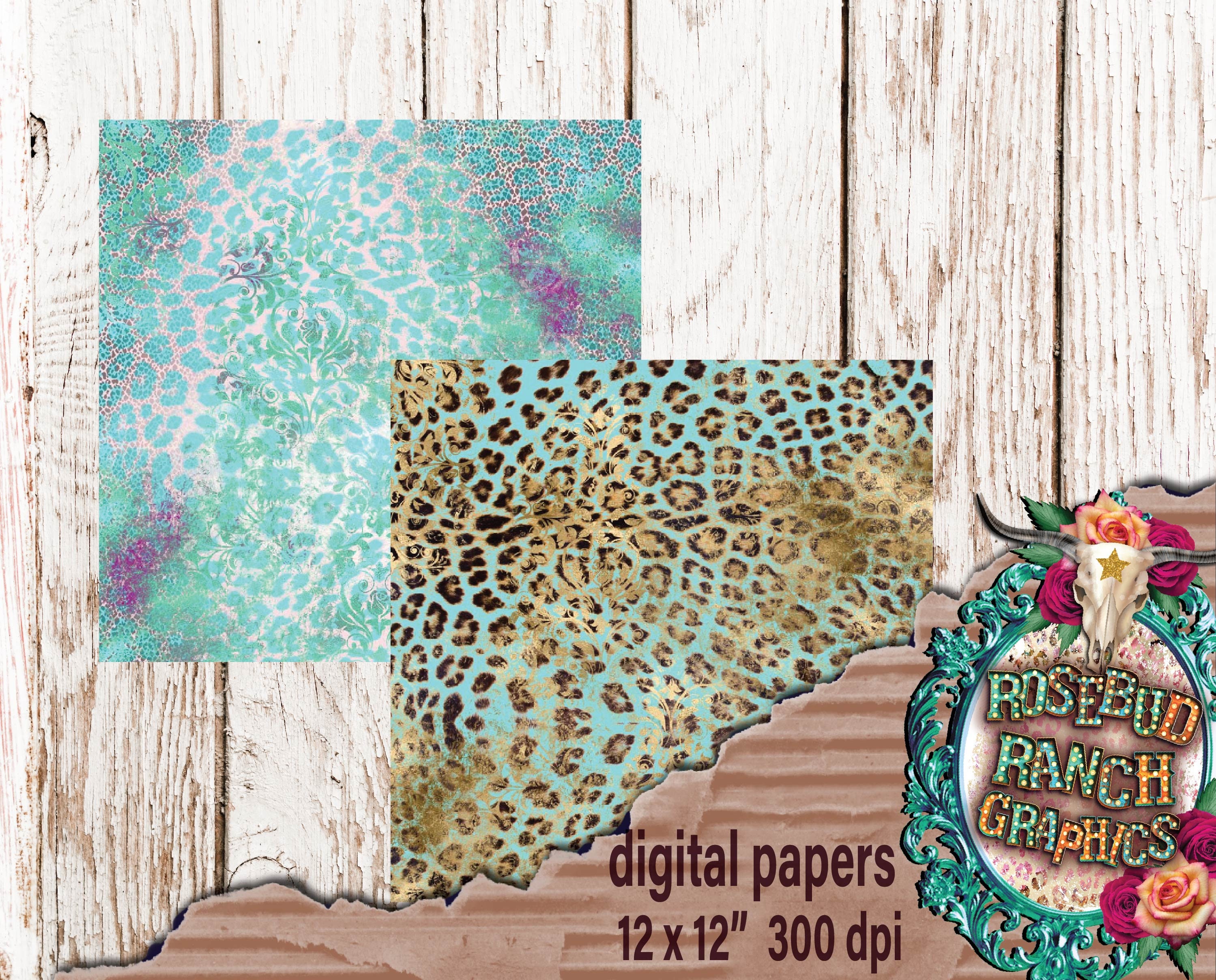 Leopard Digital Paper Background Bundle Downloads - Etsy
