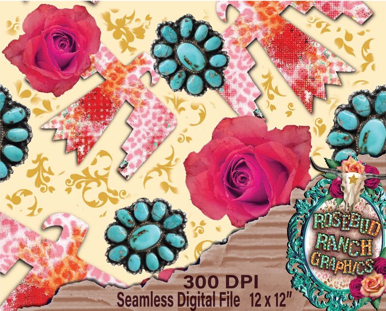 Pink Western Seamless Digital Download - Etsy