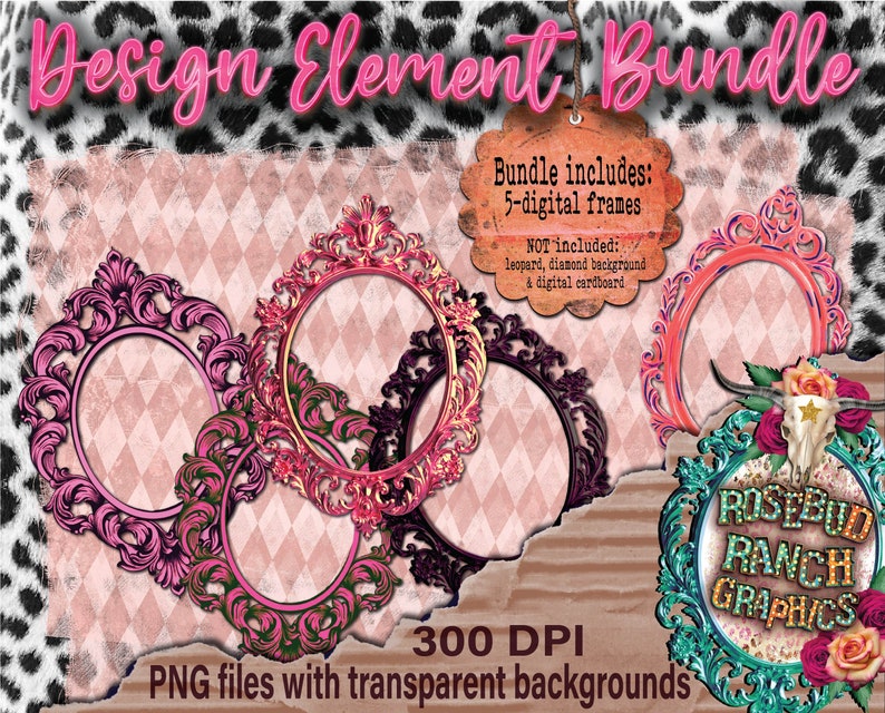 Vintage Frame Digital Bundle PNG - Etsy