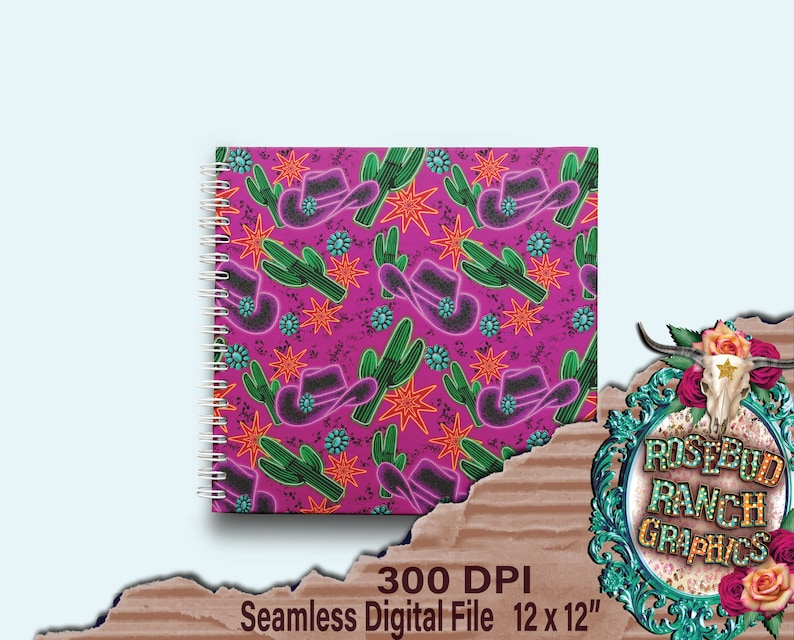 Neon Cowboy Hat Western Seamless Pattern - Etsy