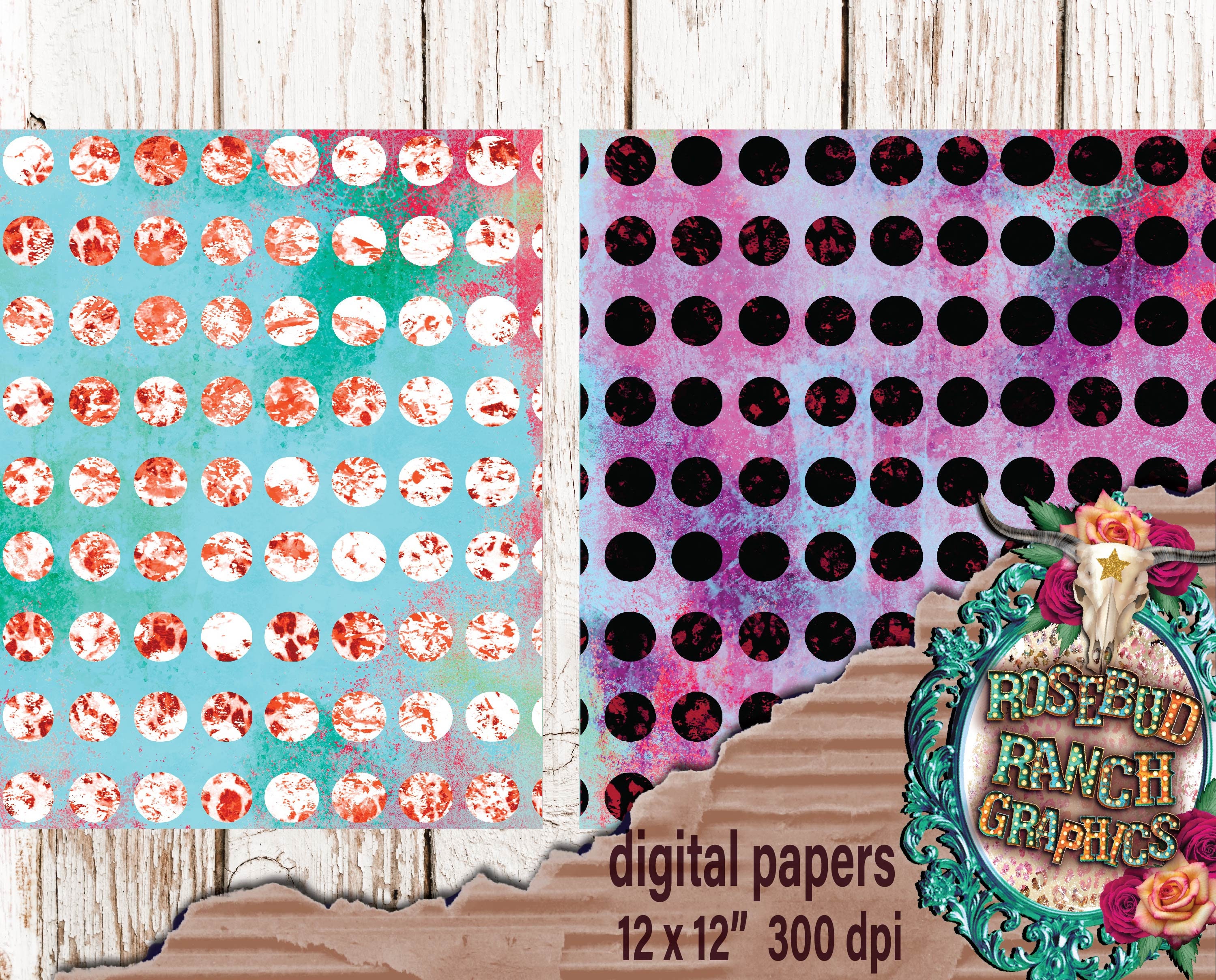 Polka Dot Digital Paper Bundle Download - Etsy