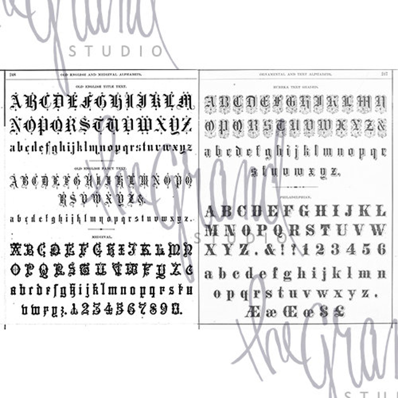 Instant Digital Download 5 Old English Medieval Eureka Philadelphian ...