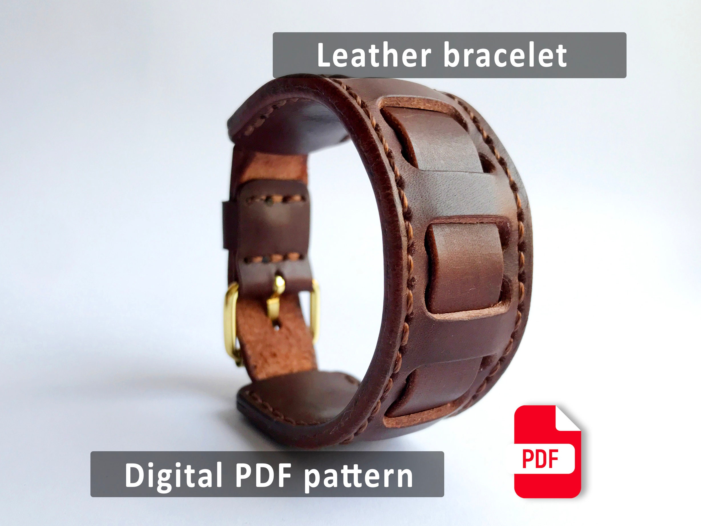 Leather Cuff Bracelet Steam Punk Bracelet Leather Pattern - Etsy