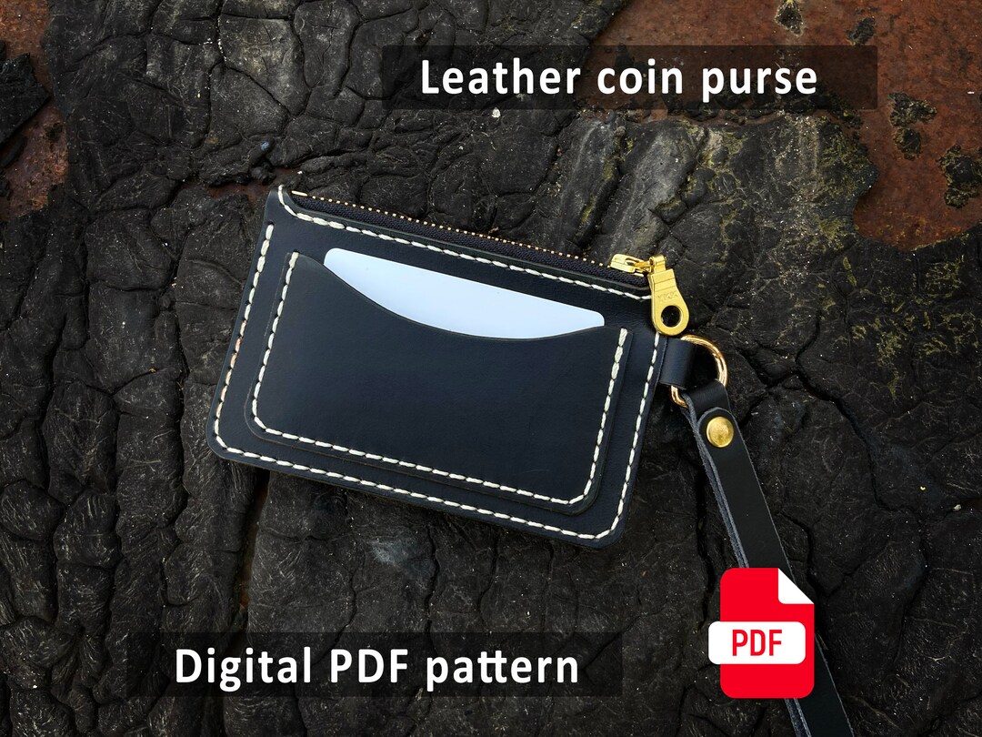 Minimalist Wallet Coin Holder Leather Wallet Pattern - Etsy