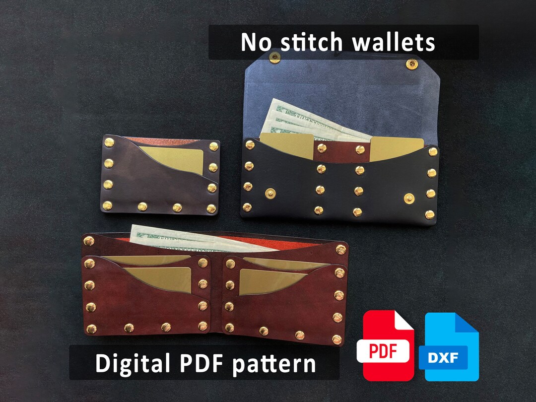 No Stitch Wallet - Passport Holder - Seamless Leather Wallet Pattern ...