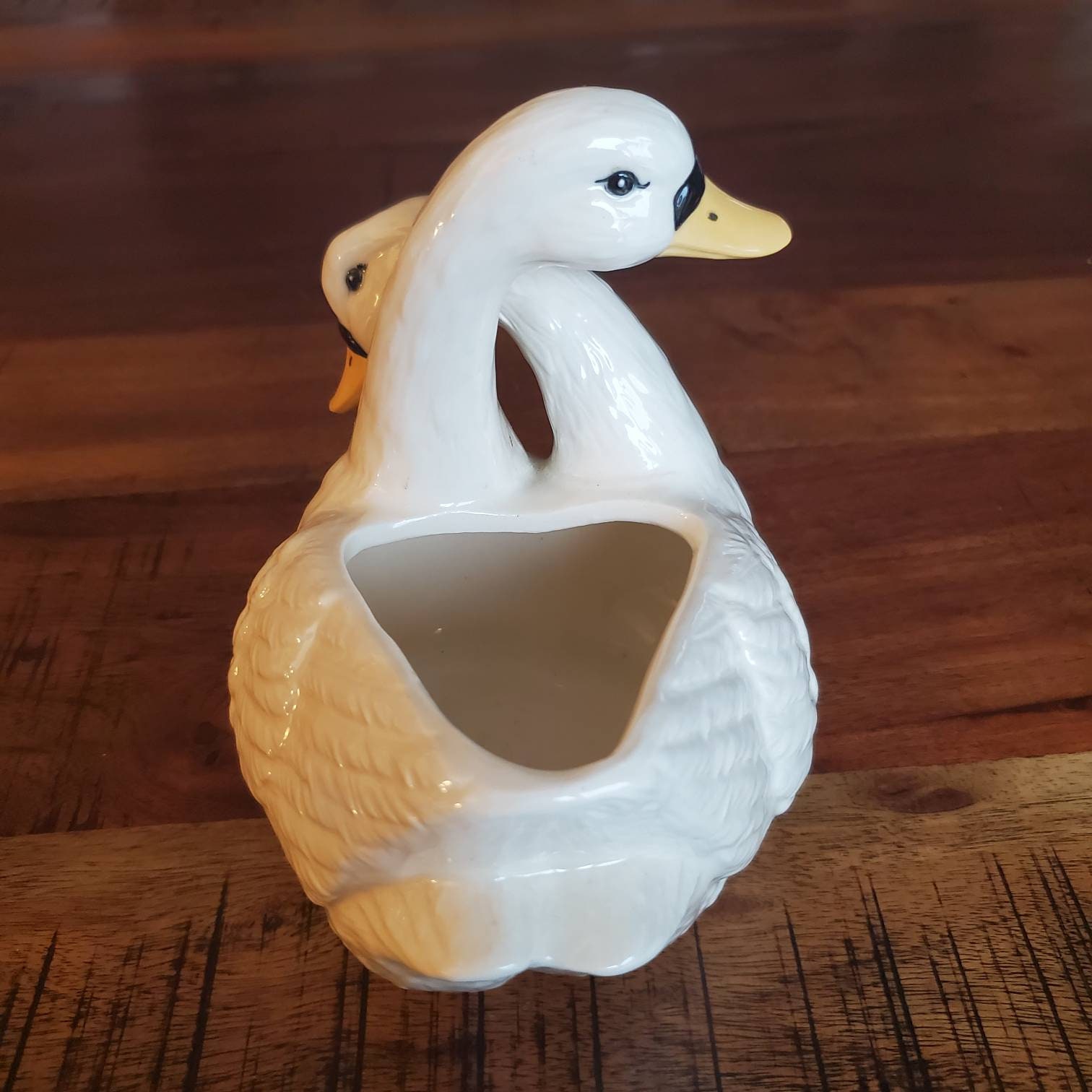 Vintage Double Swan Planter Swan Couple Fine Porcelain Pot - Etsy