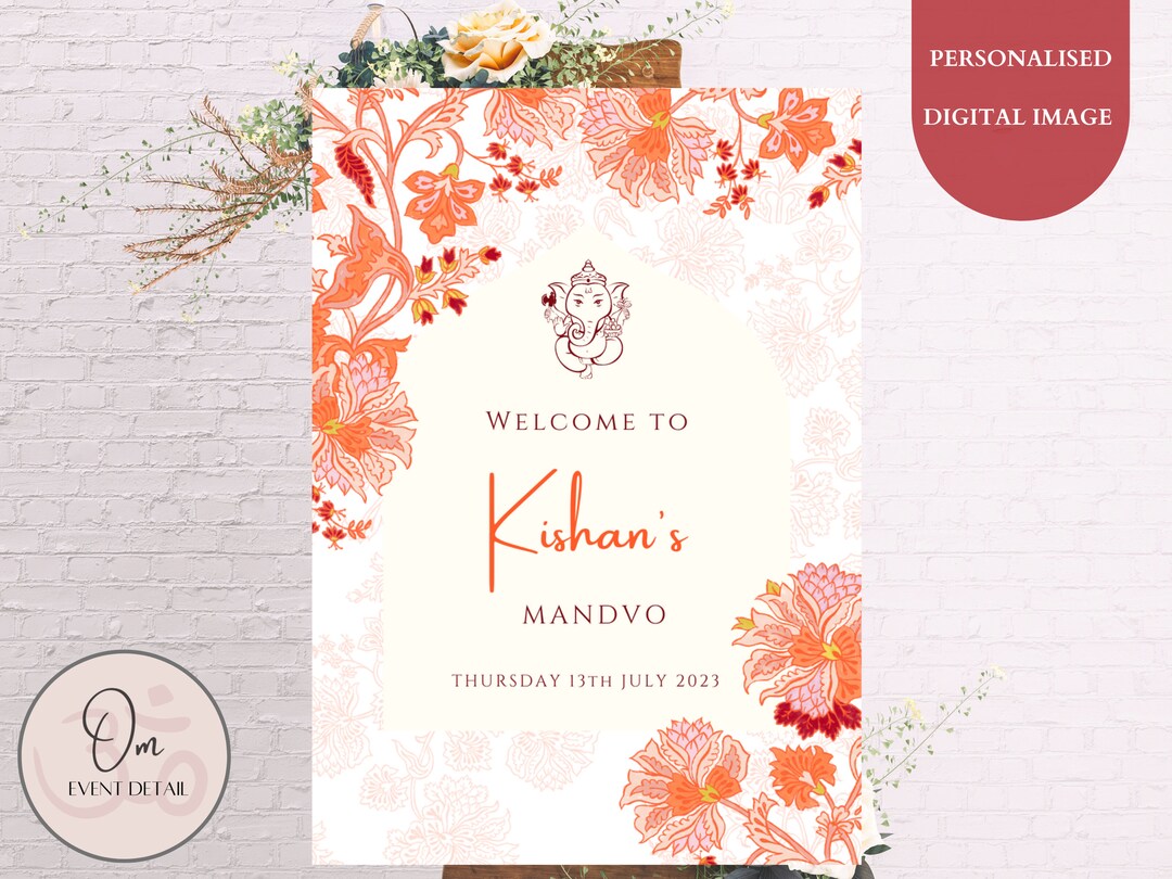 Mandvo Welcome Sign Indian Gujarati Hindu Ceremony Board - Etsy
