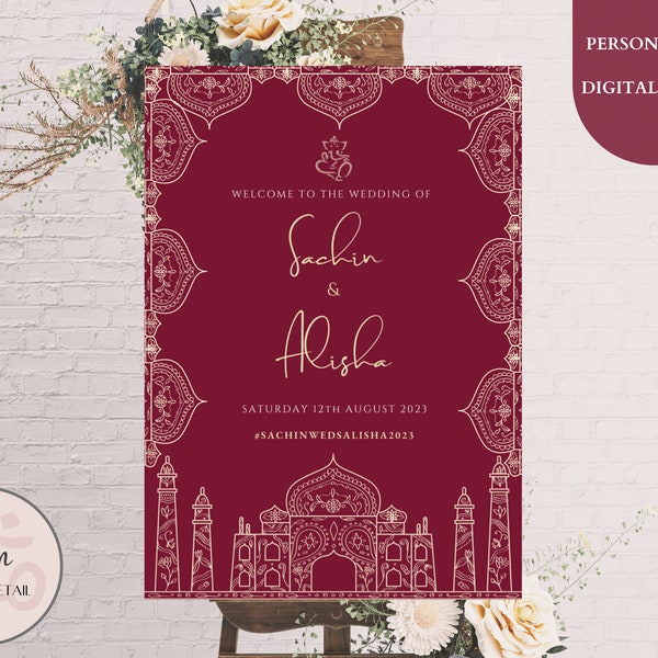 Wedding Hindu Welcome Board Temple - Etsy