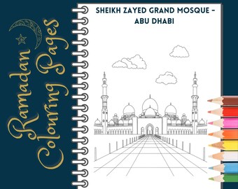 Ramadan Colouring Pages Islamic Mosque Adult and Kids | Etsy