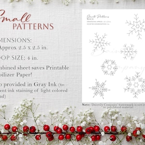 Christmas Snowflake Hand Embroidery Pattern PDF Bundle | Printable ...