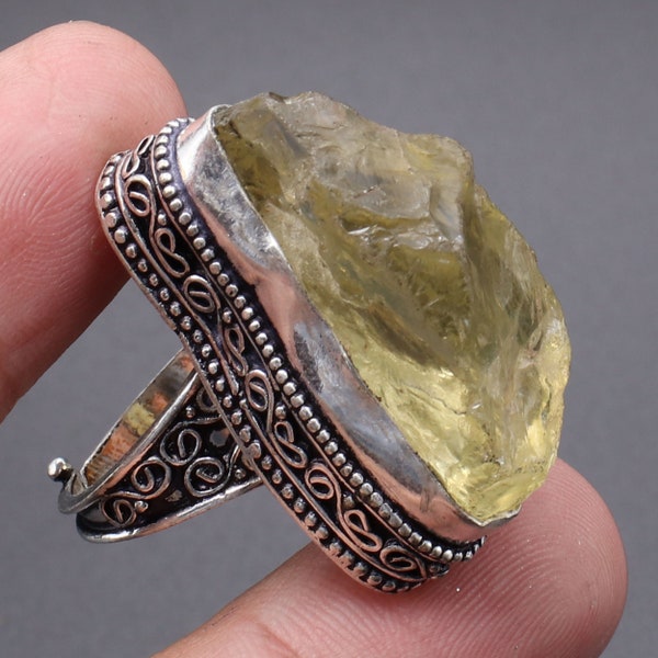 Rough Gemstone Ring - Etsy UK