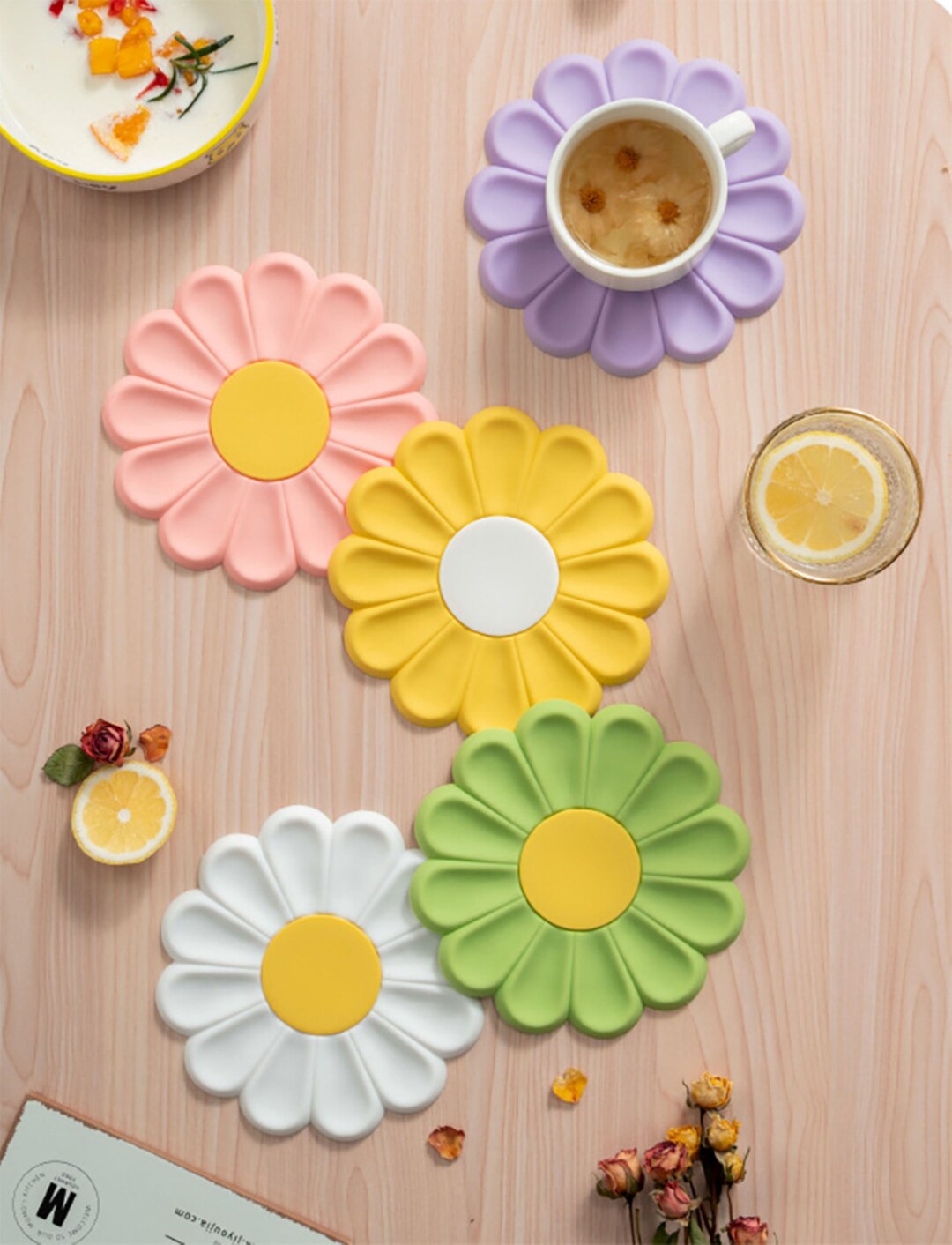 Silicone Coaster Big Daisy Lace - Etsy