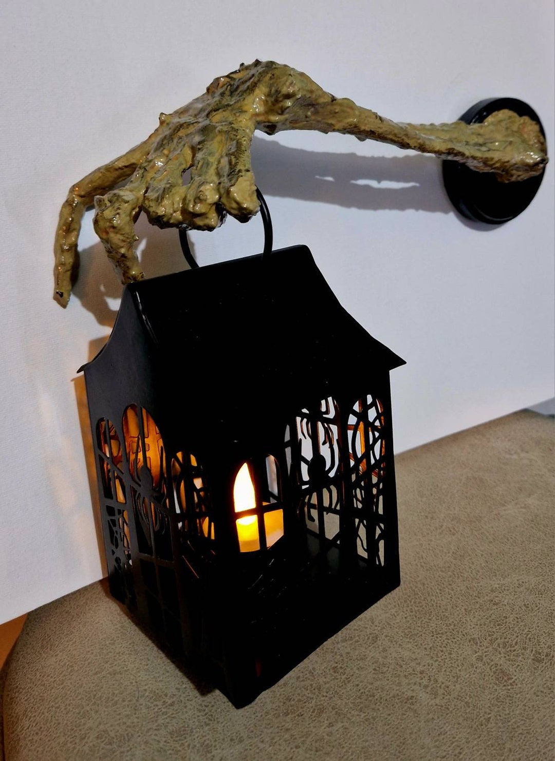 Skeleton Arm Holding Lantern Wall Mounted Candle Holder - Etsy