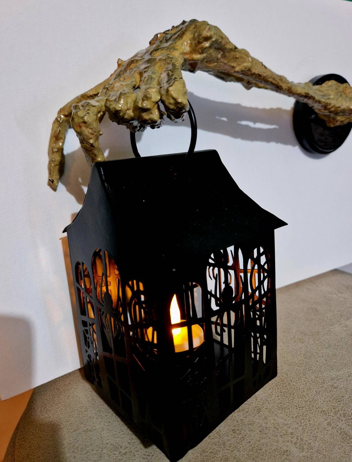 Skeleton Arm Holding Lantern Wall Mounted Candle Holder - Etsy
