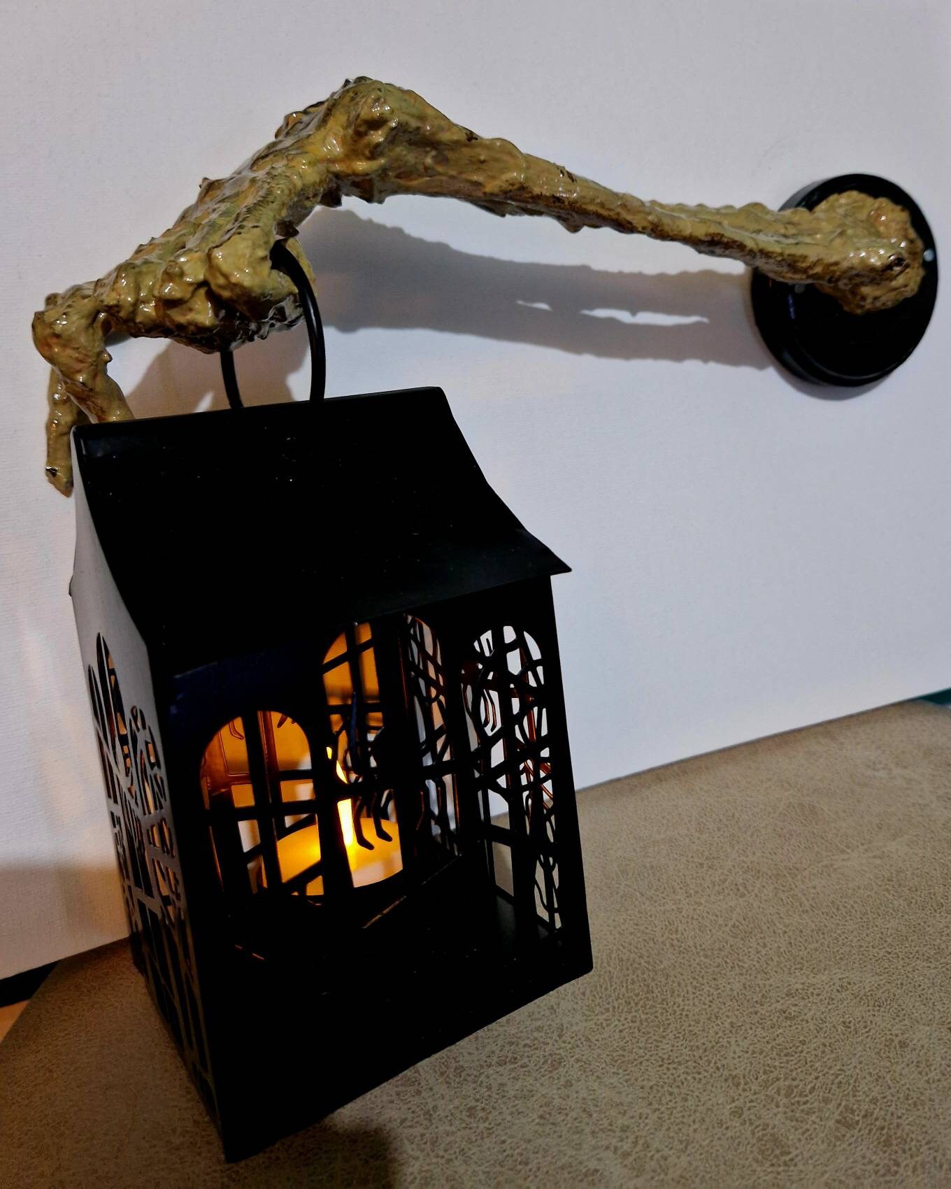 Skeleton Arm Holding Lantern Wall Mounted Candle Holder - Etsy